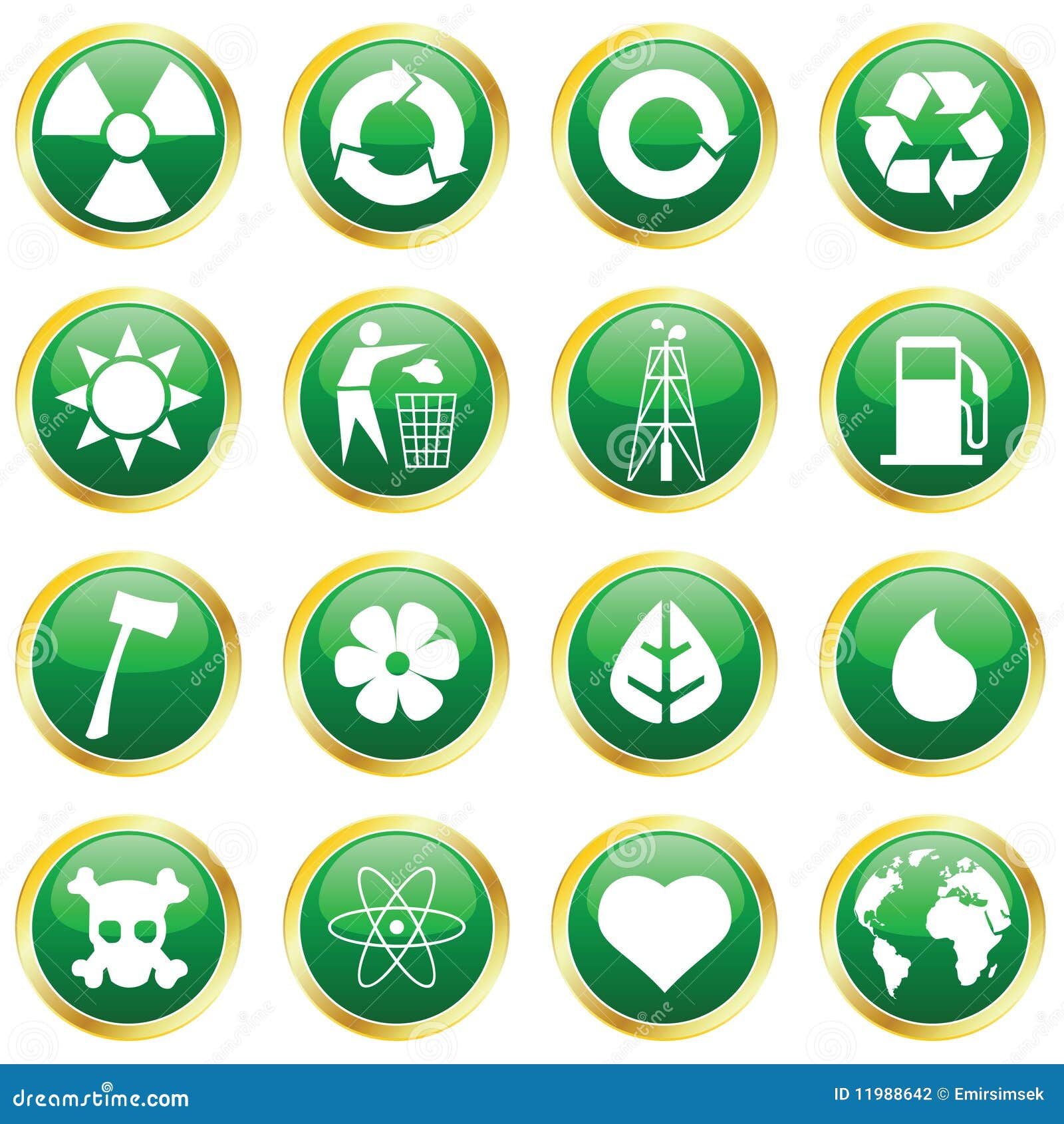 Environmental Icons stock vector. Illustration of environment - 11988642