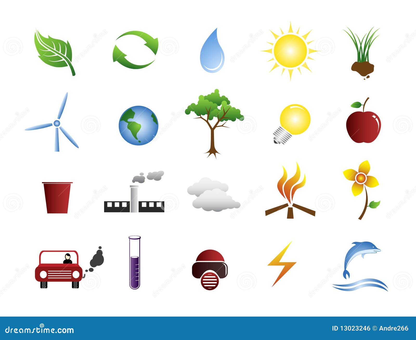 Environmental icons stock vector. Illustration of factory - 13023246