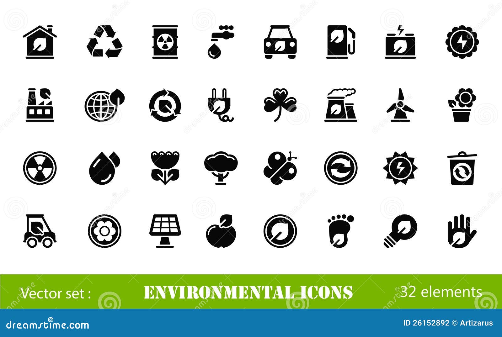 Environmental icons stock vector. Illustration of house - 26152892