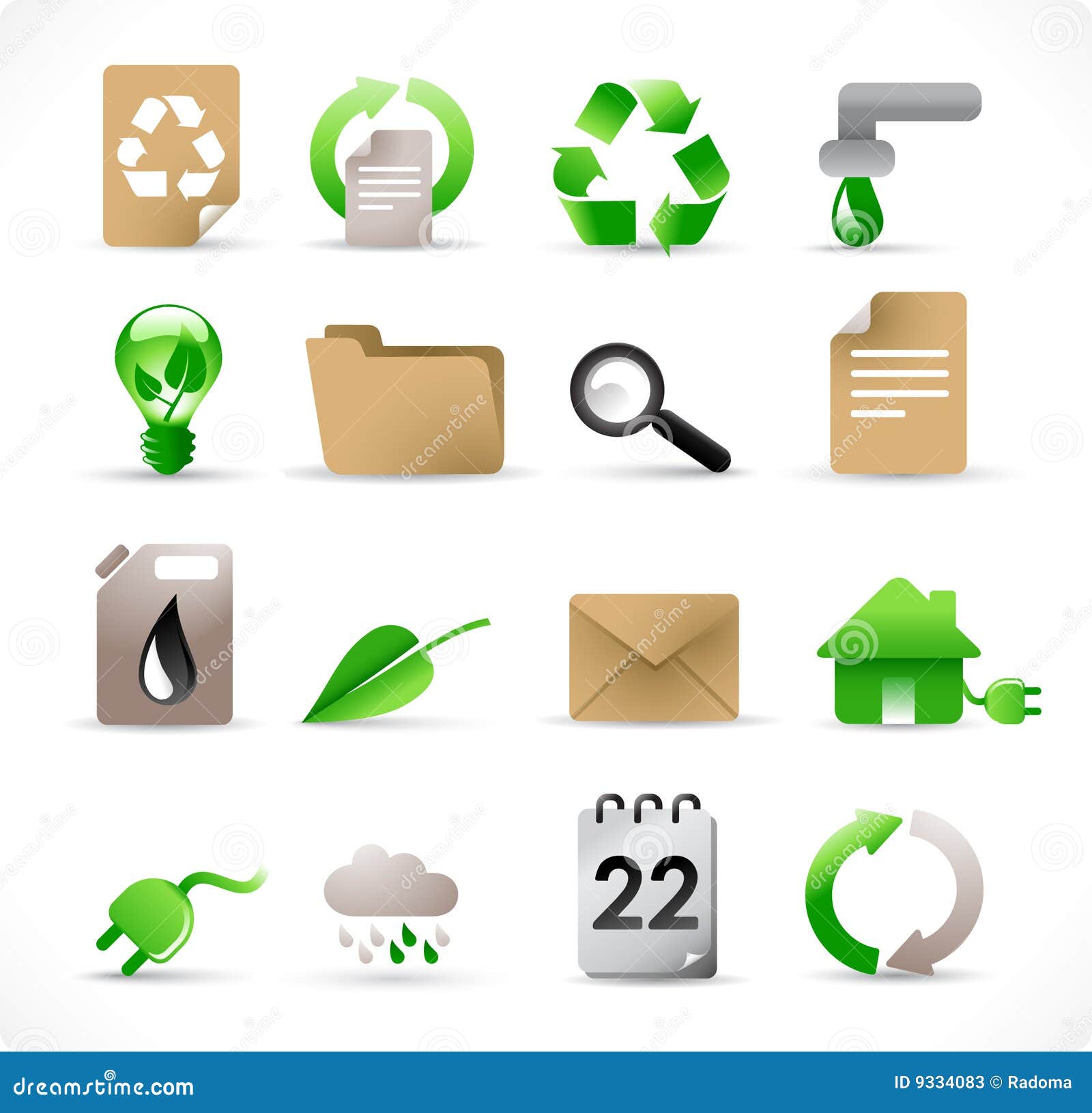 Environmental icons stock vector. Illustration of email - 9334083
