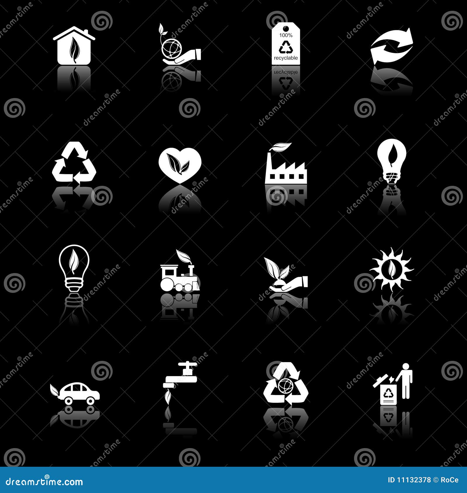 Environmental Icons - Black Series Stock Vector - Illustration of ...