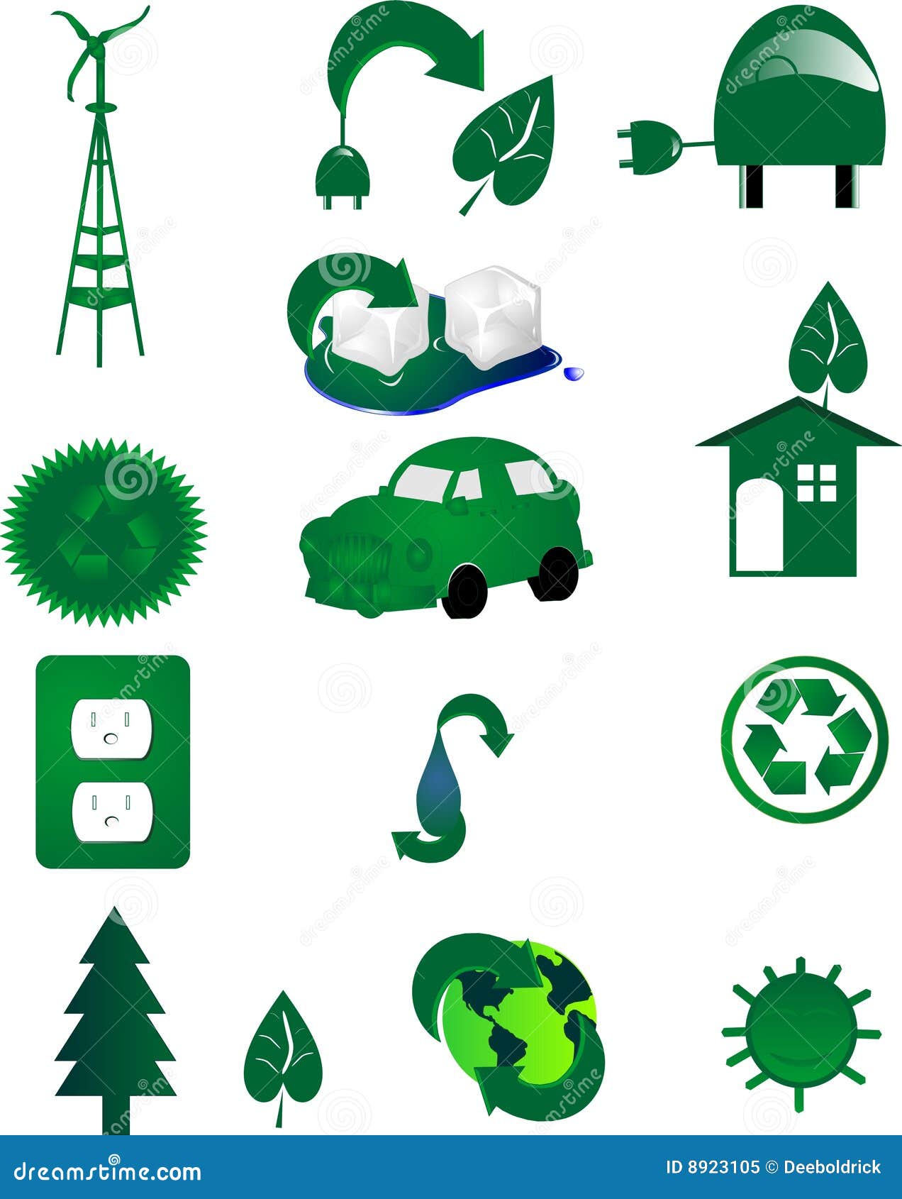 Environmental Icons For Go Green.. In The World.. Cartoon Vector ...