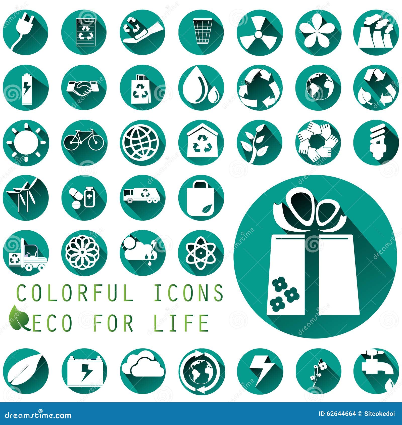Environmental Icons in Green Circle Stock Vector - Illustration of ...