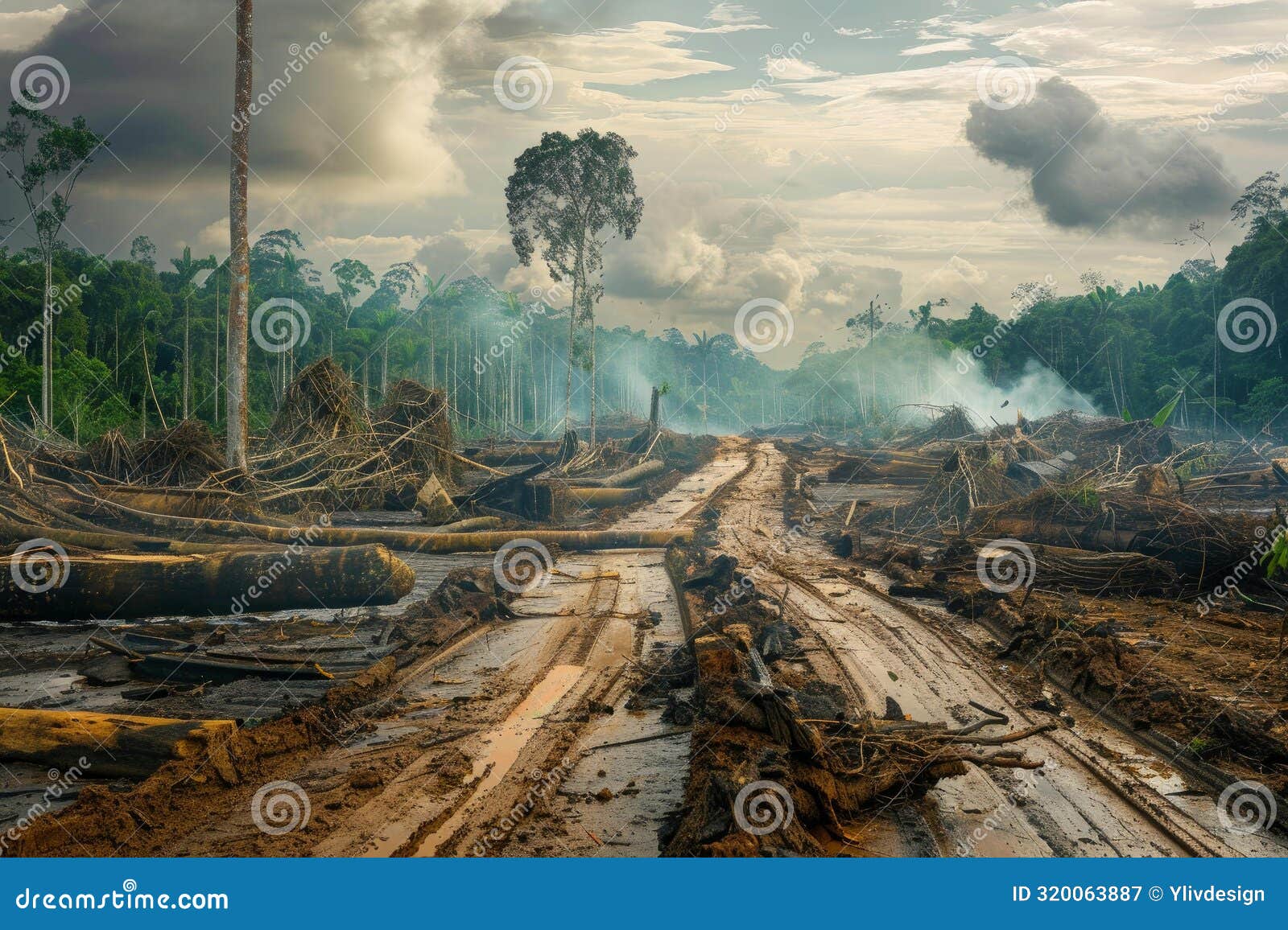Environmental Impact is Evident in this Deforested Rainforest with ...