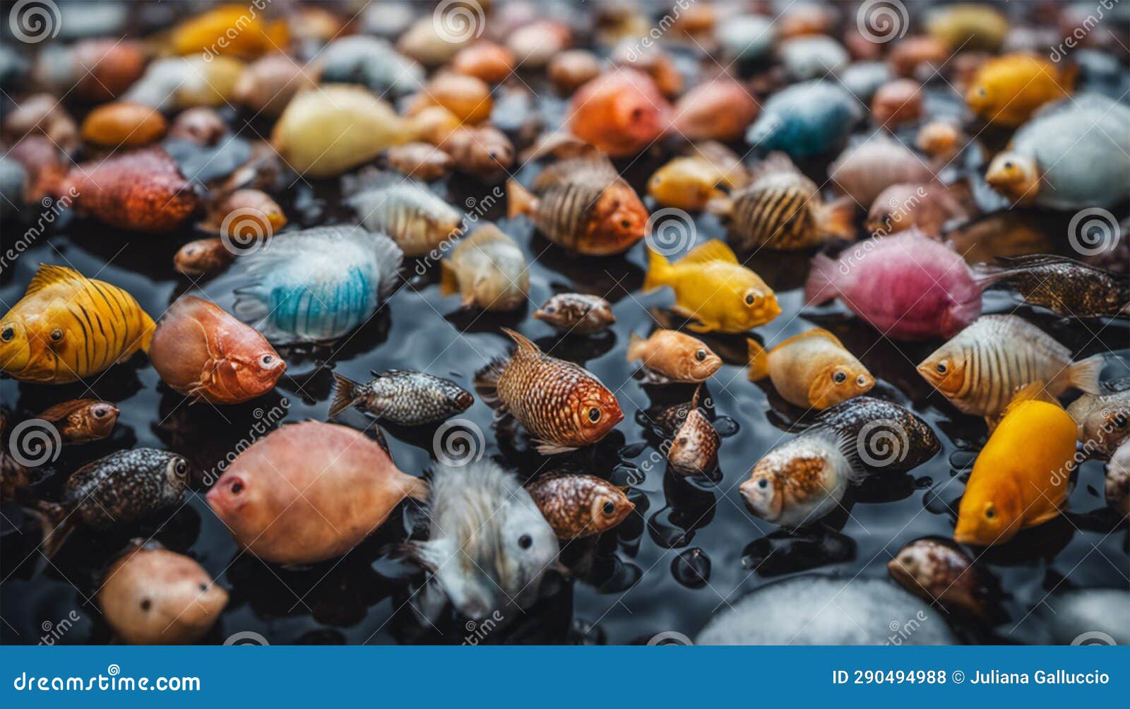 Environmental Impact Pollution and Fish Mortality Stock Photo - Image ...