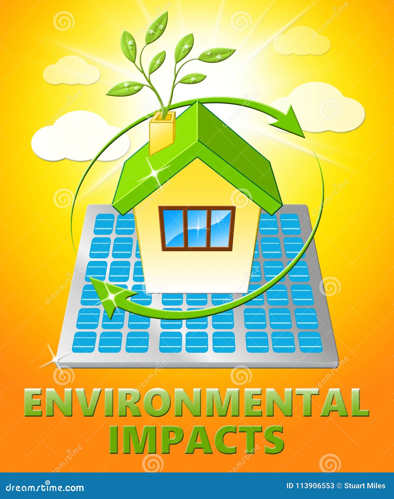 Environmental Impacts Displays Ecology Effect 3d Illustration Stock ...