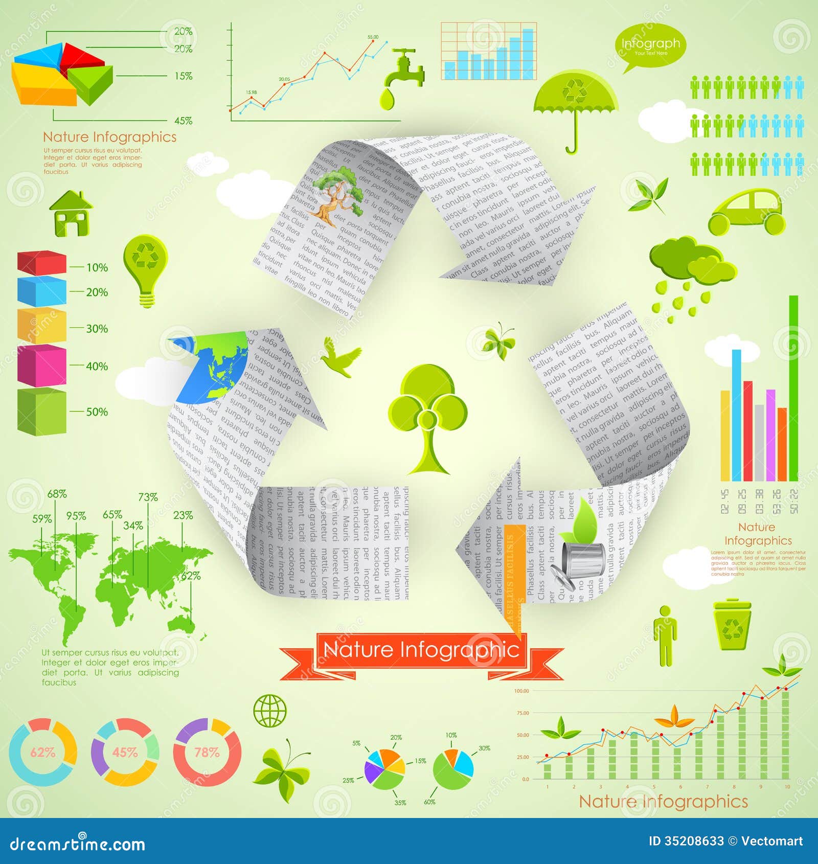 Environmental Infographic stock vector. Illustration of ecology - 35208633