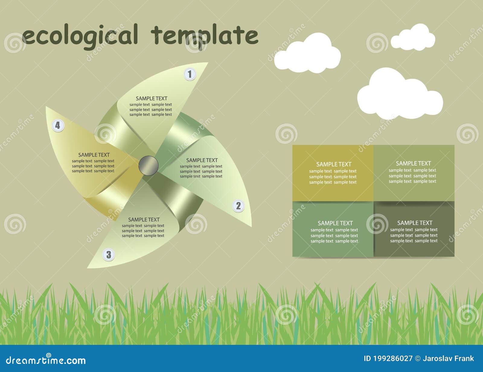 Environmental Infographics Vector Showing Vane and Green Rectangles ...