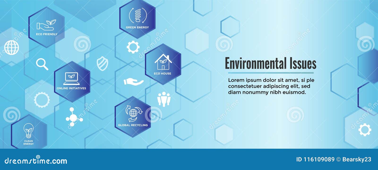 Environmental Issues Header Web Banner - Recycling, Etc Icon Set Stock ...