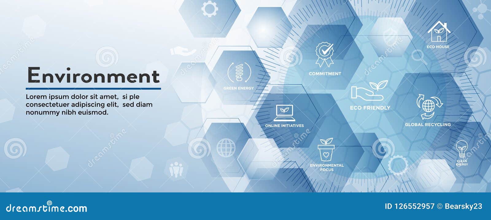 Environmental Issues Header Web Banner - Recycling, Etc Icon Set Stock ...