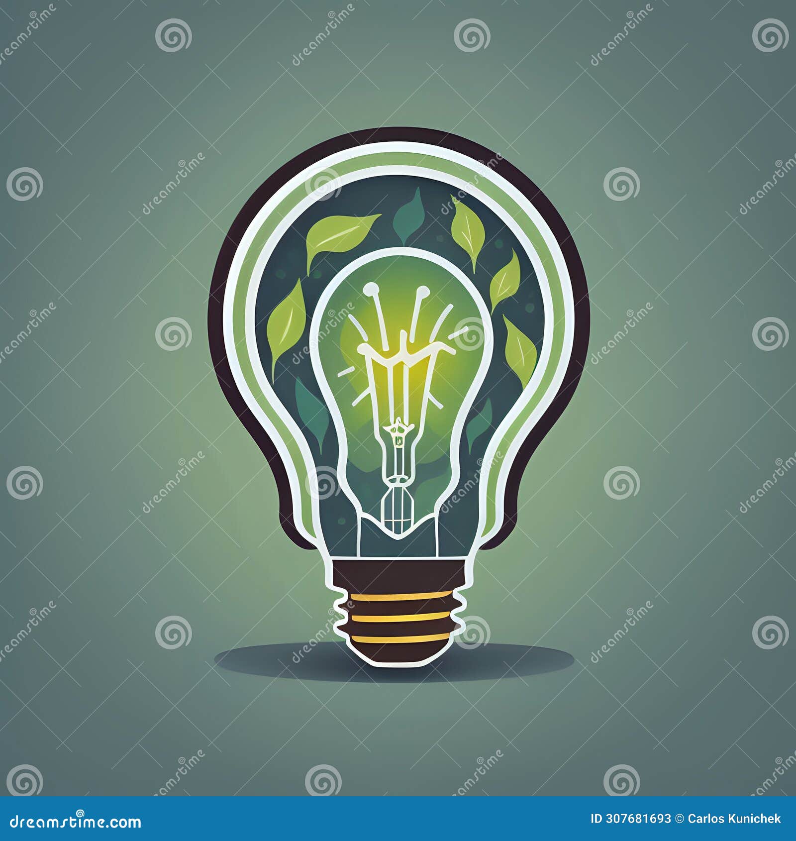 Environmental Light Bulb Icon Vector Clean Technology Symbol ...