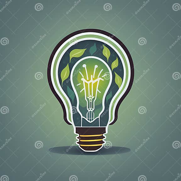 Environmental Light Bulb Icon Vector Clean Technology Symbol ...