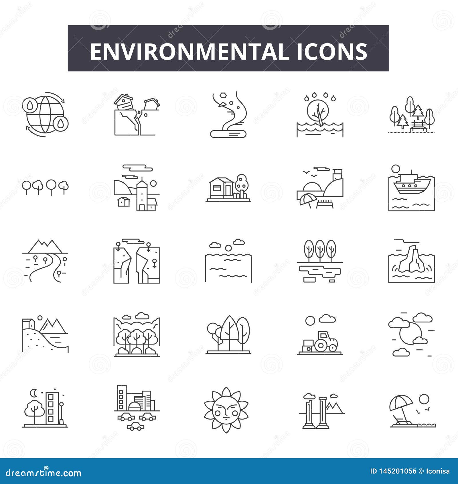 Environmental Line Icons, Signs, Vector Set, Outline Illustration ...