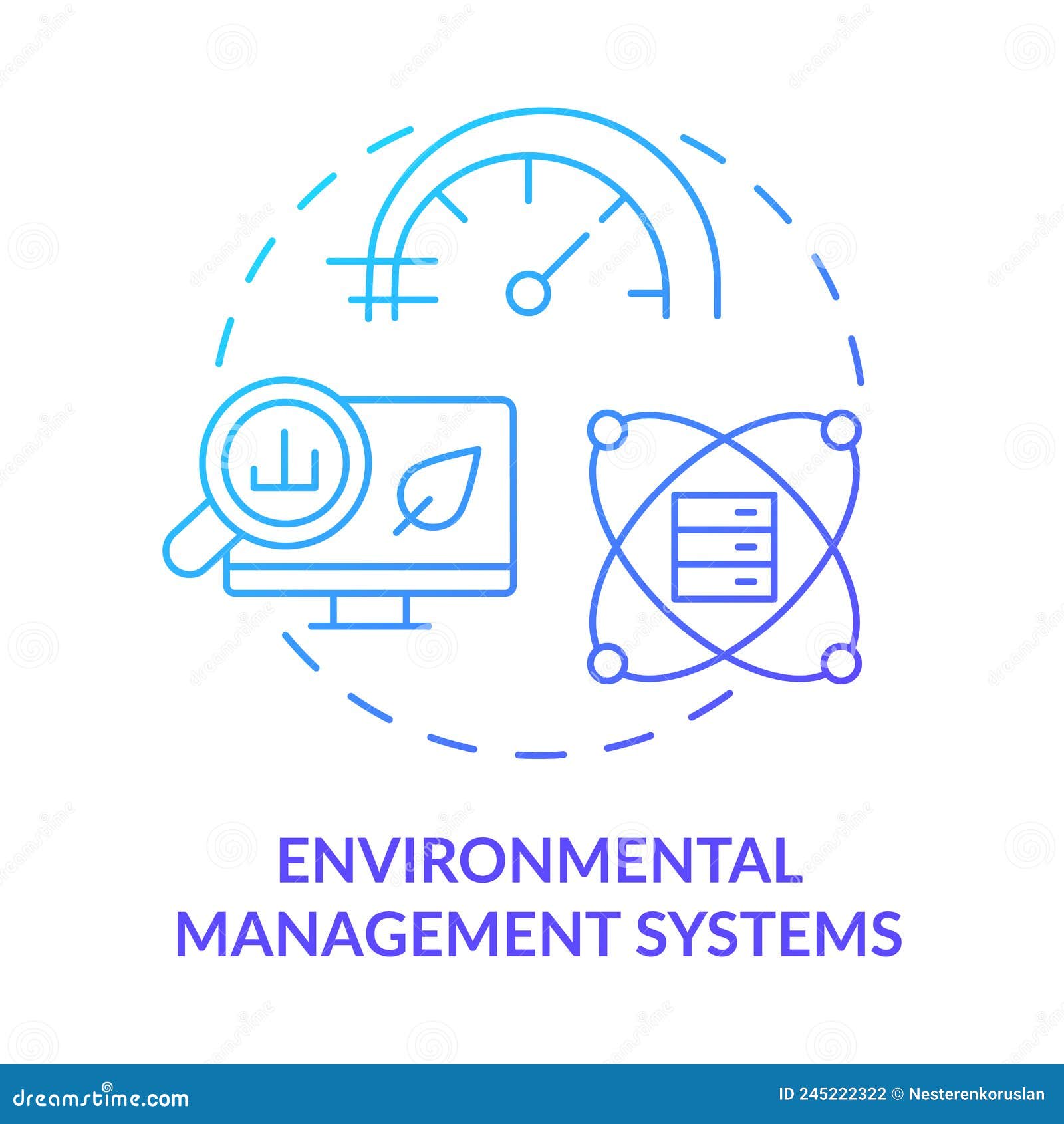 Environmental Management System Blue Gradient Concept Icon Stock Vector ...