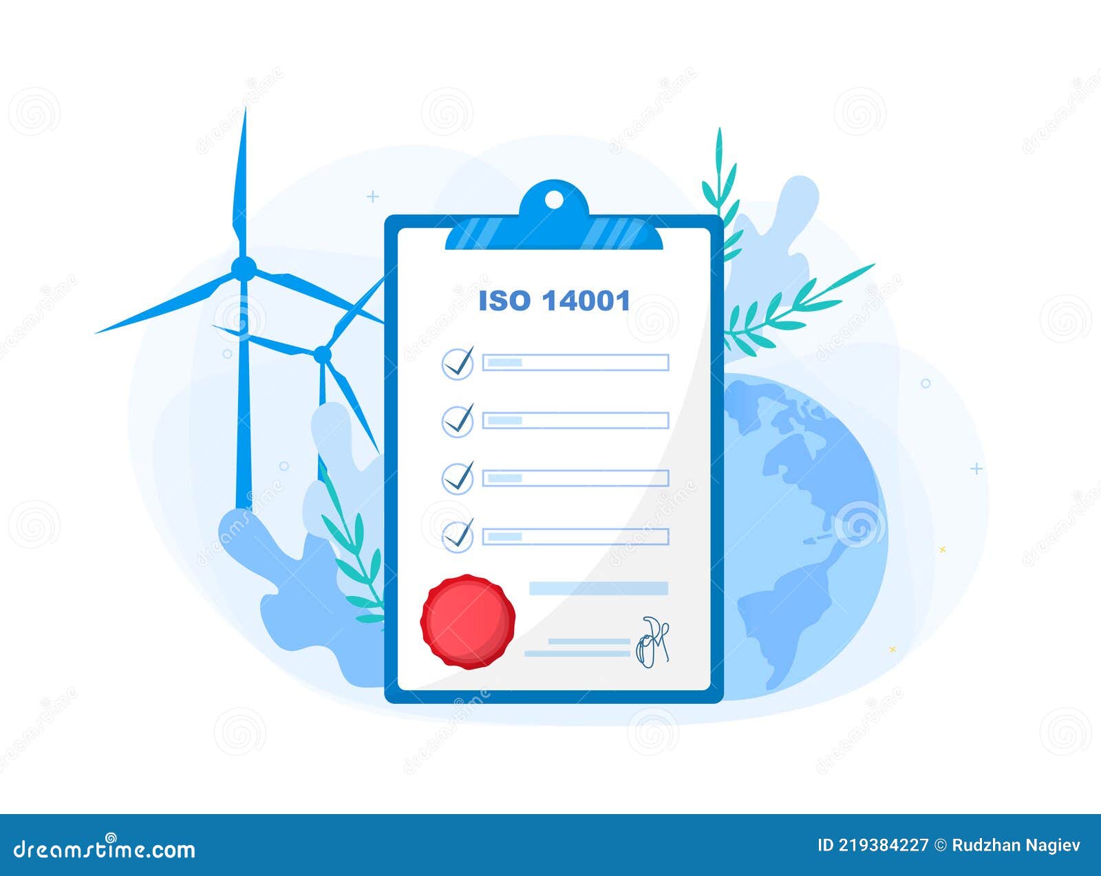 Environmental Management System Checklist in Clipboard Stock Vector ...