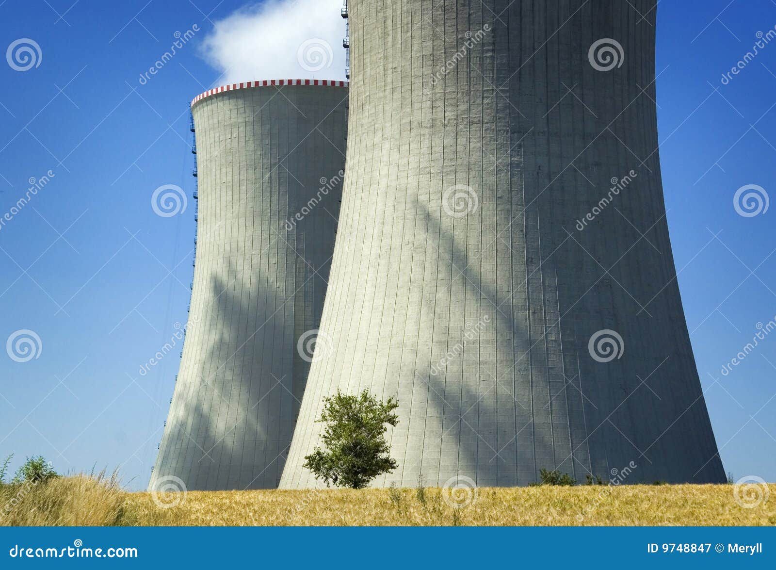 Environmental, Nuclear Power Against Nature Stock Image - Image of ...