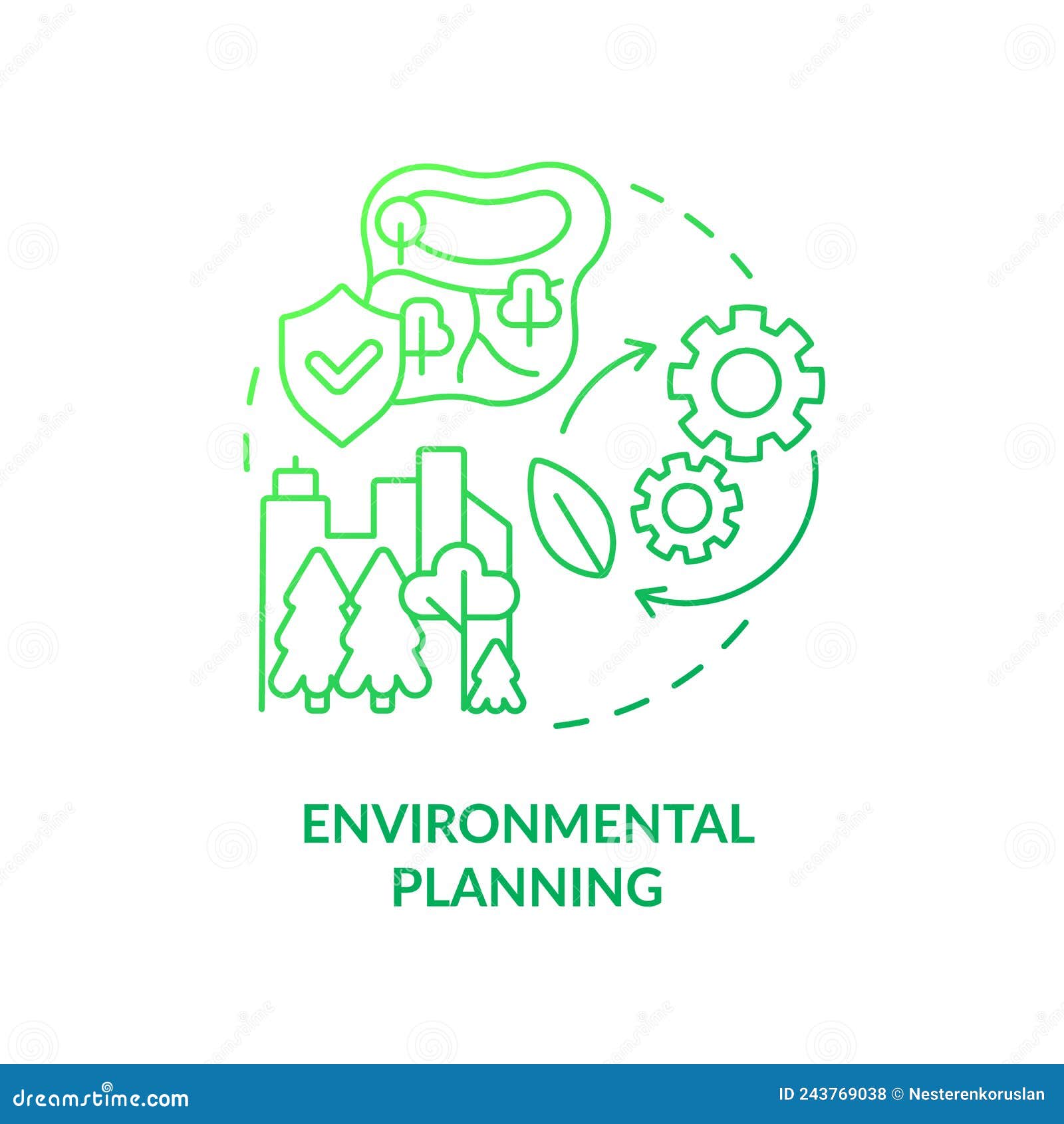Environmental Planning Green Gradient Concept Icon Stock Vector ...