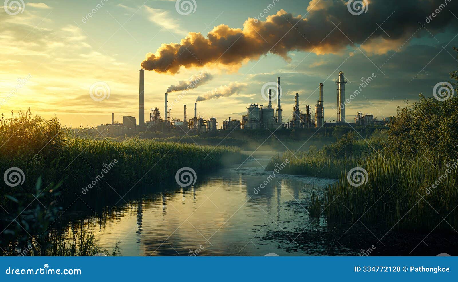 Environmental Poisoning Concept, Pollution From Industrial Plants ...