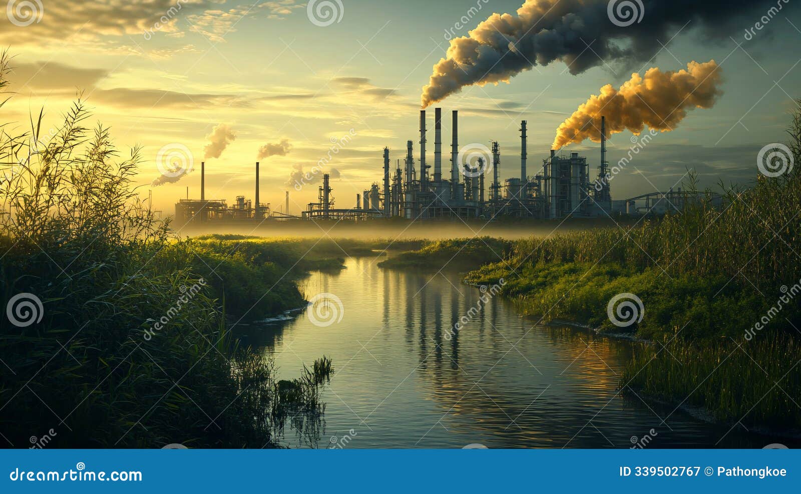 Environmental Poisoning Concept, Pollution From Industrial Plants ...