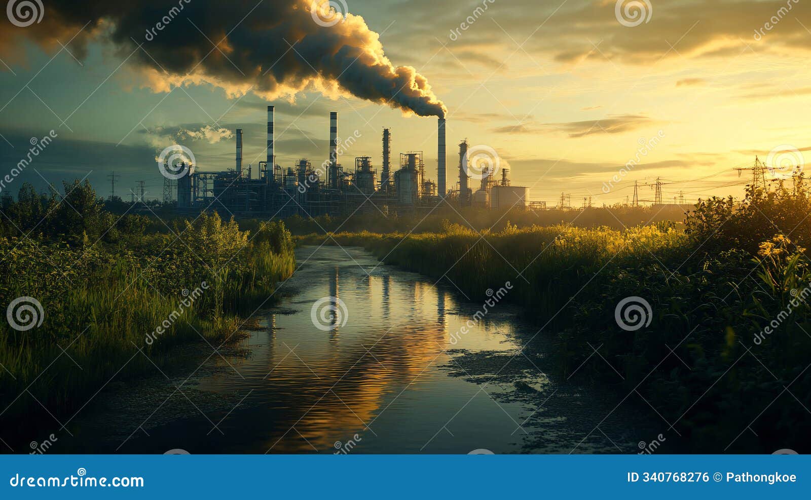 Environmental Poisoning Concept, Pollution From Industrial Plants ...
