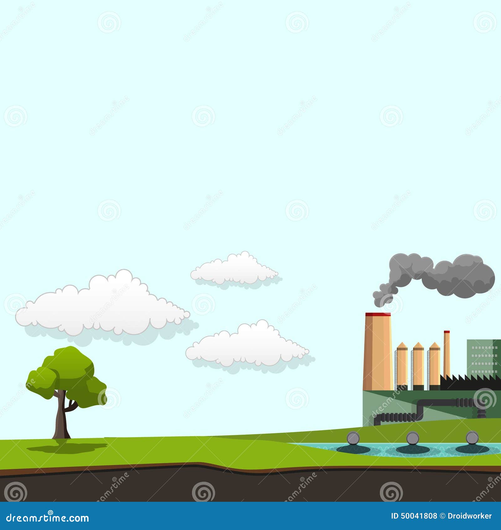 Environmental Pollution Background, Vector Illustration, Stock Vector ...