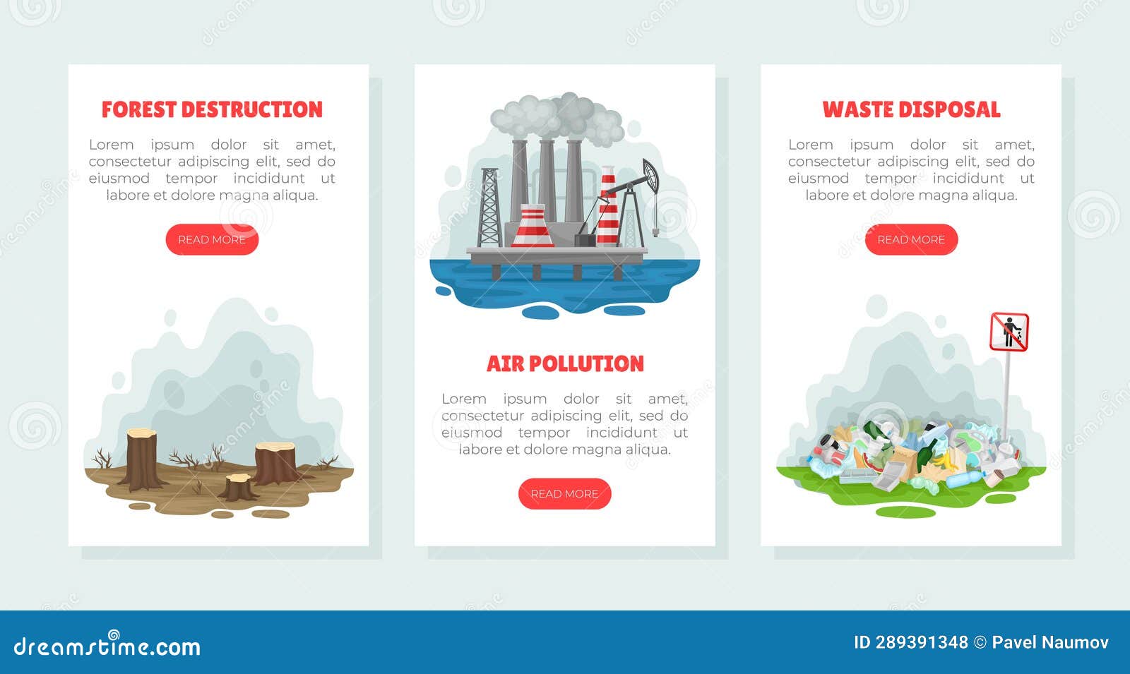 Environmental Pollution Banner Design with Industrial Waste Vector ...