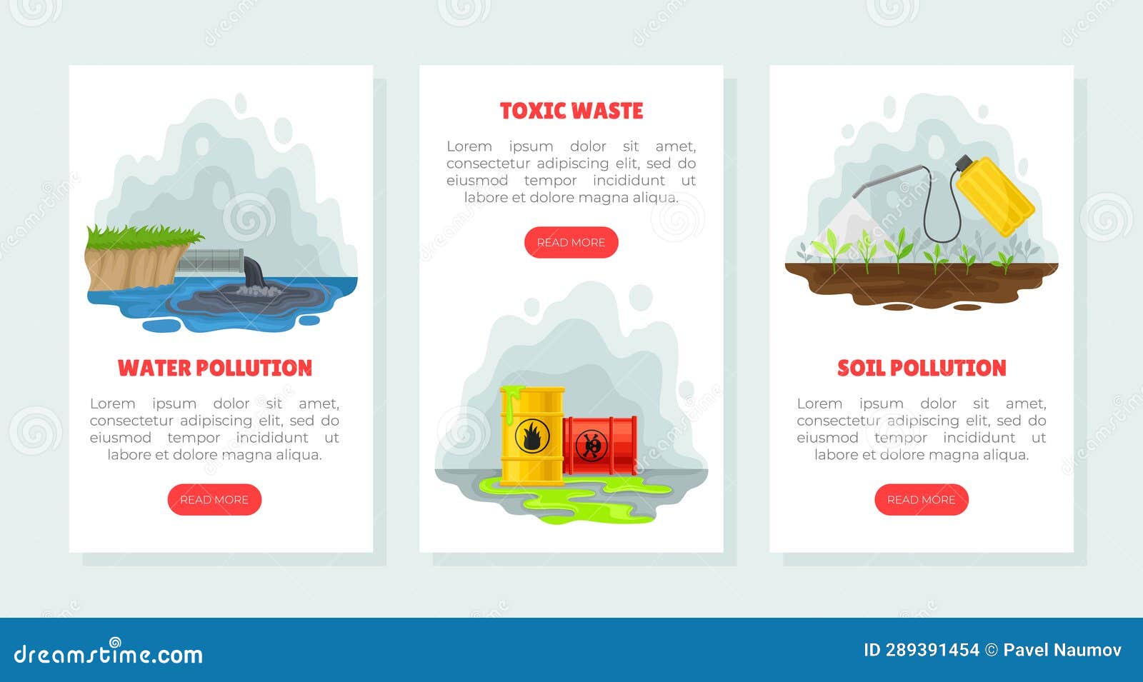 Environmental Pollution Banner Design with Industrial Waste Vector ...