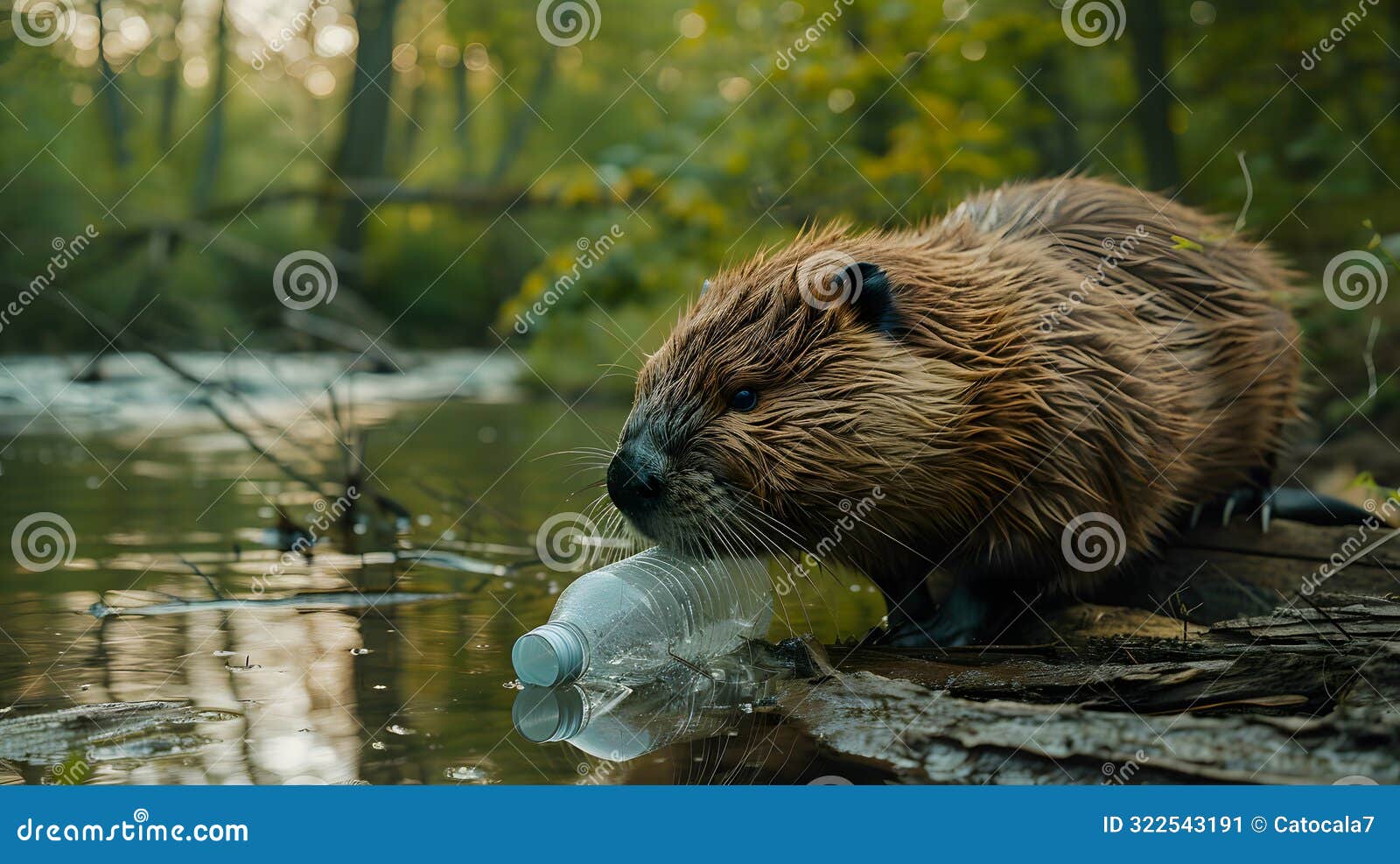 Environmental Pollution, Beaver Sniffing and Tasting Empty Plastic ...