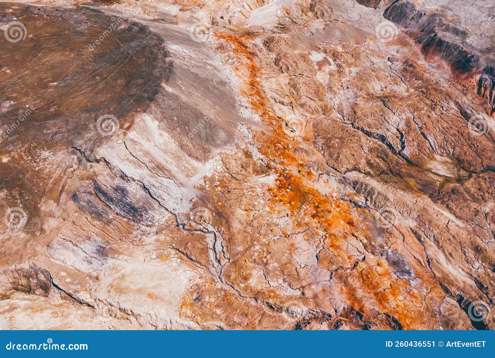 Environmental Pollution from Clay Mining. View from Above. Martian ...