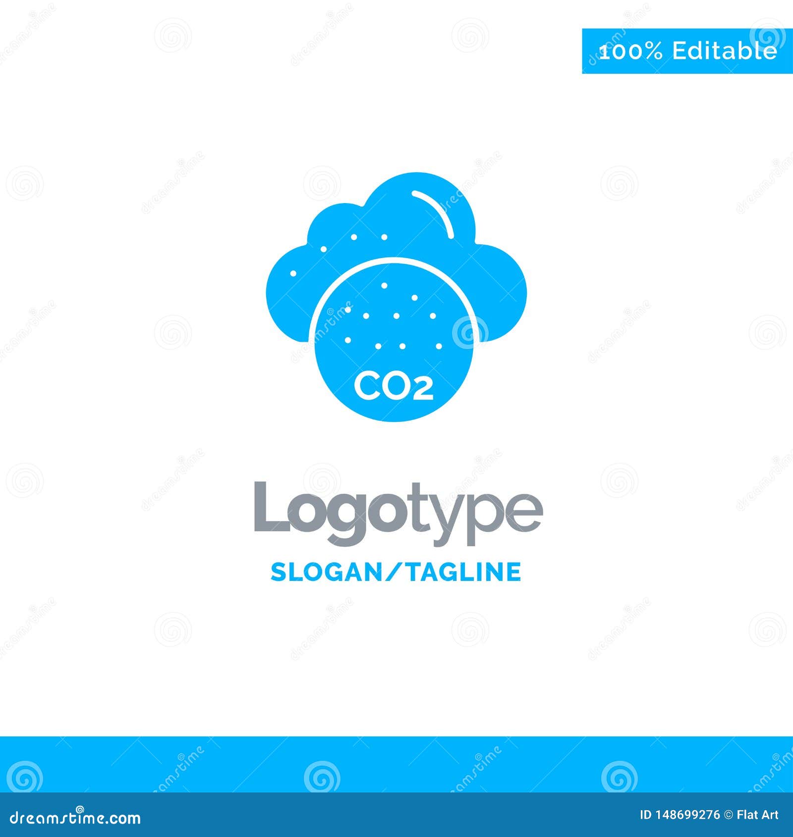 Environmental, Pollution, Co3, Industry Blue Solid Logo Template. Place ...