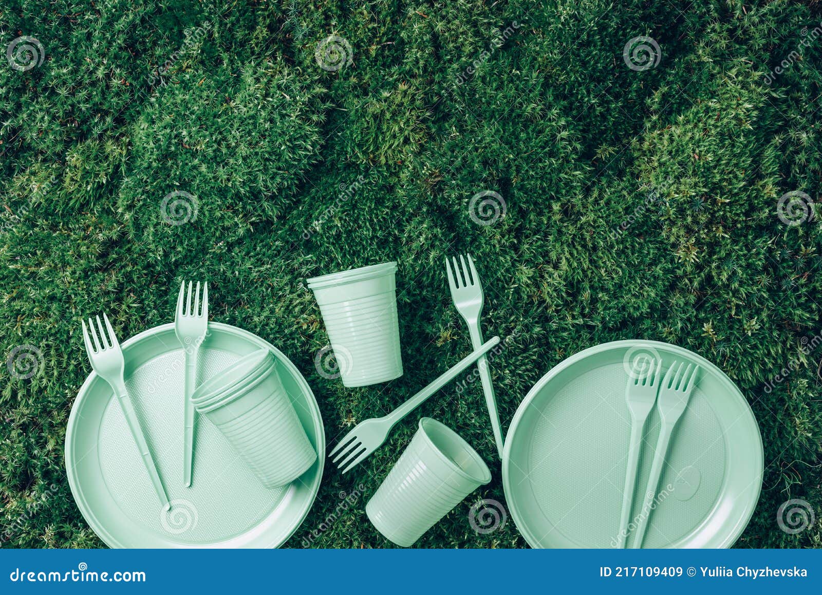 Environmental Pollution. Disposable Plastic Tableware - Plastic Plates ...