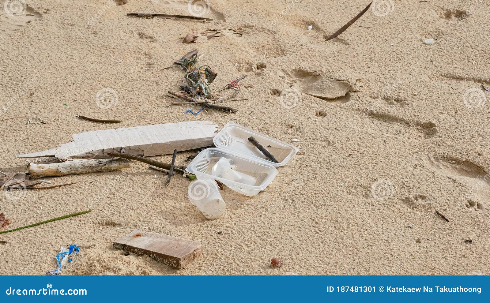 Garbage on sand beach stock image. Image of waste, trash - 187481301