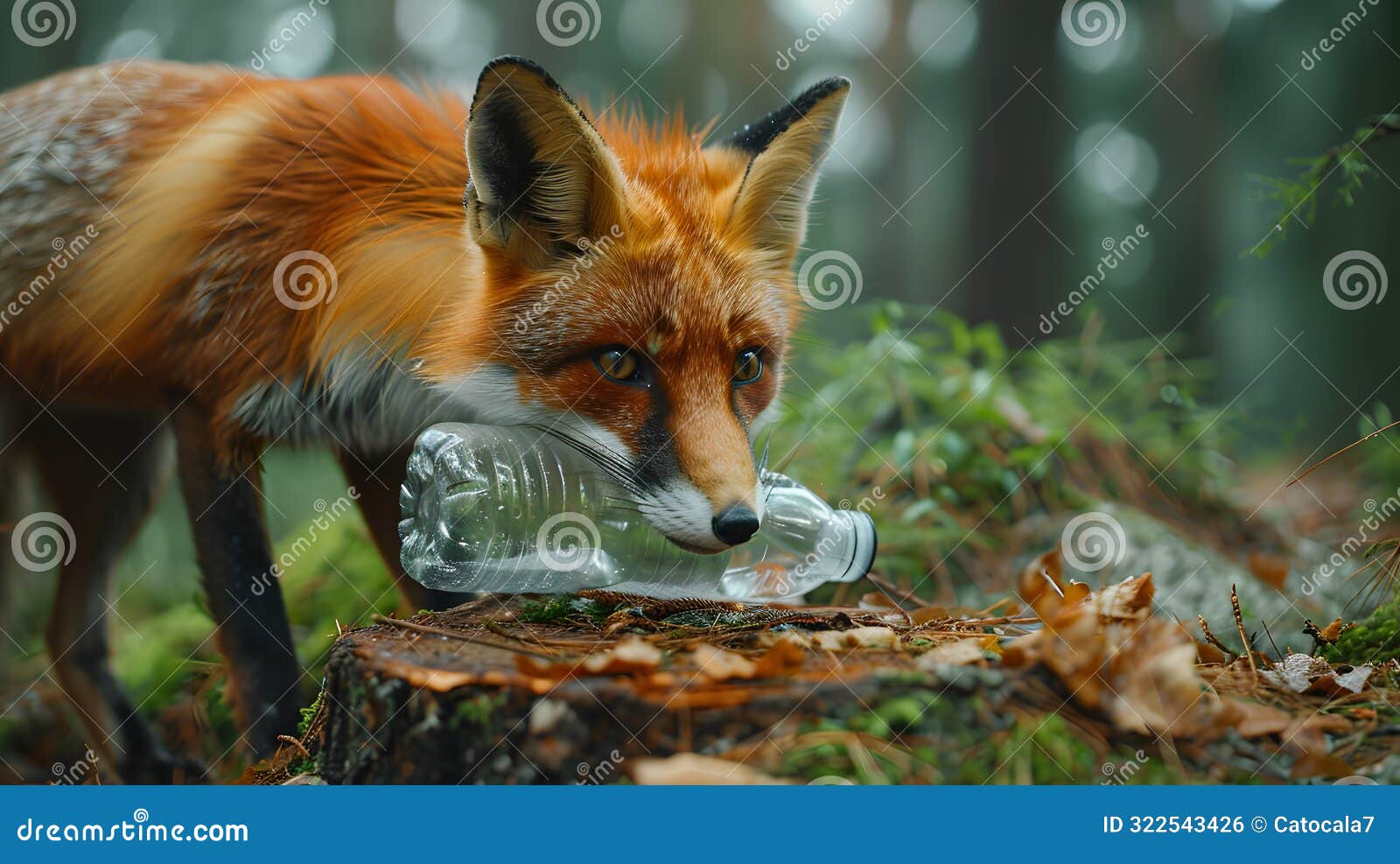 Environmental Pollution, Fox Sniffing and Tasting Empty Plastic Bottle ...