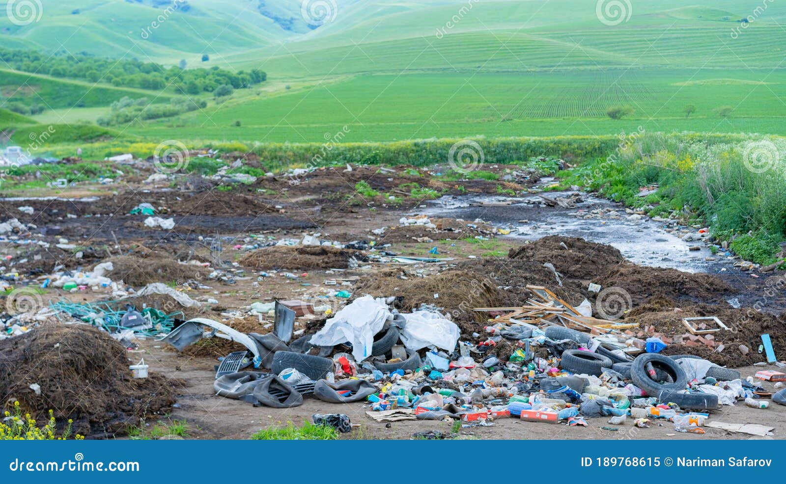 Environmental Pollution. Garbage Discarded in Nature Stock Image ...