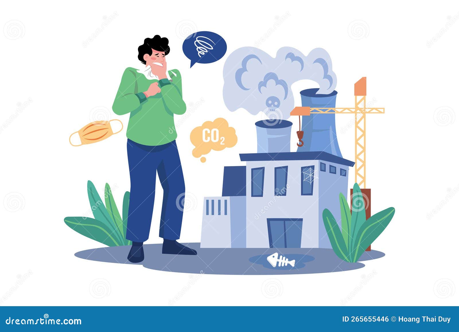 Environmental Pollution from Industrial Plants Stock Vector ...