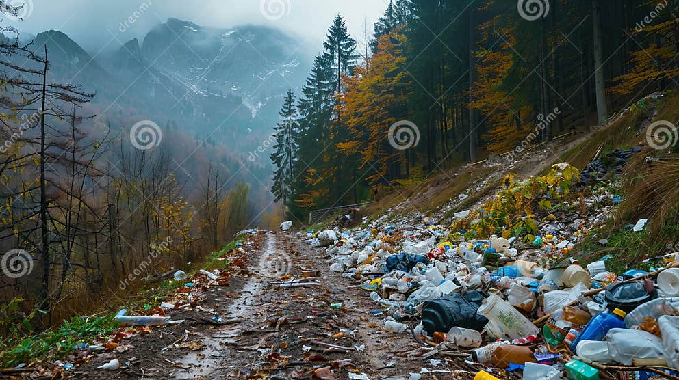 Environmental Pollution. Massive Heaps of Plastic Waste and Garbage ...