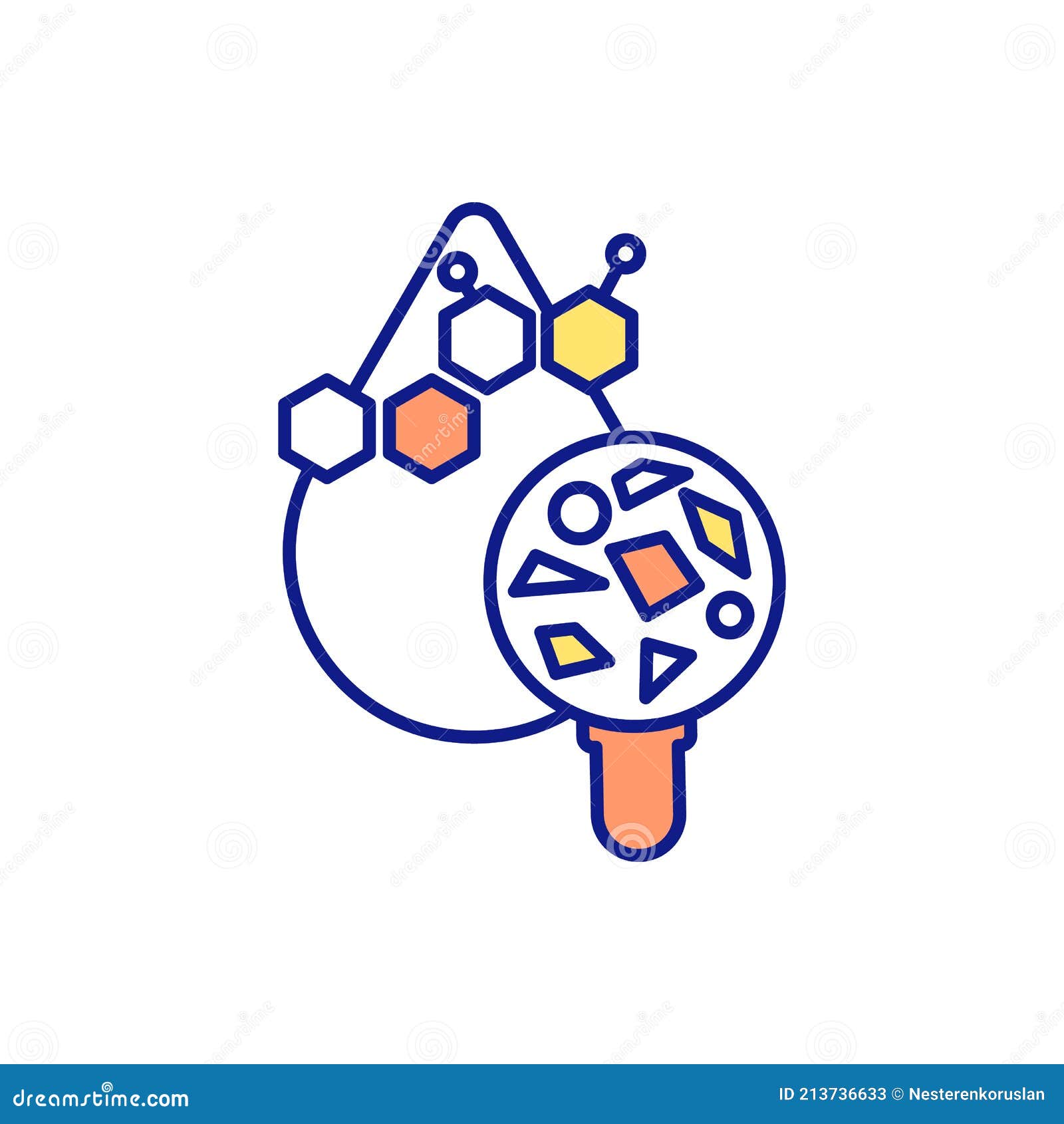 Environmental Pollution with Microplastic Particles RGB Color Icon ...