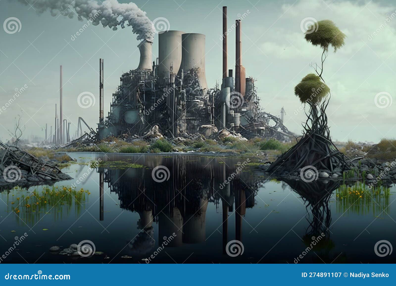 Environmental Pollution, Modern Problems Stock Illustration ...