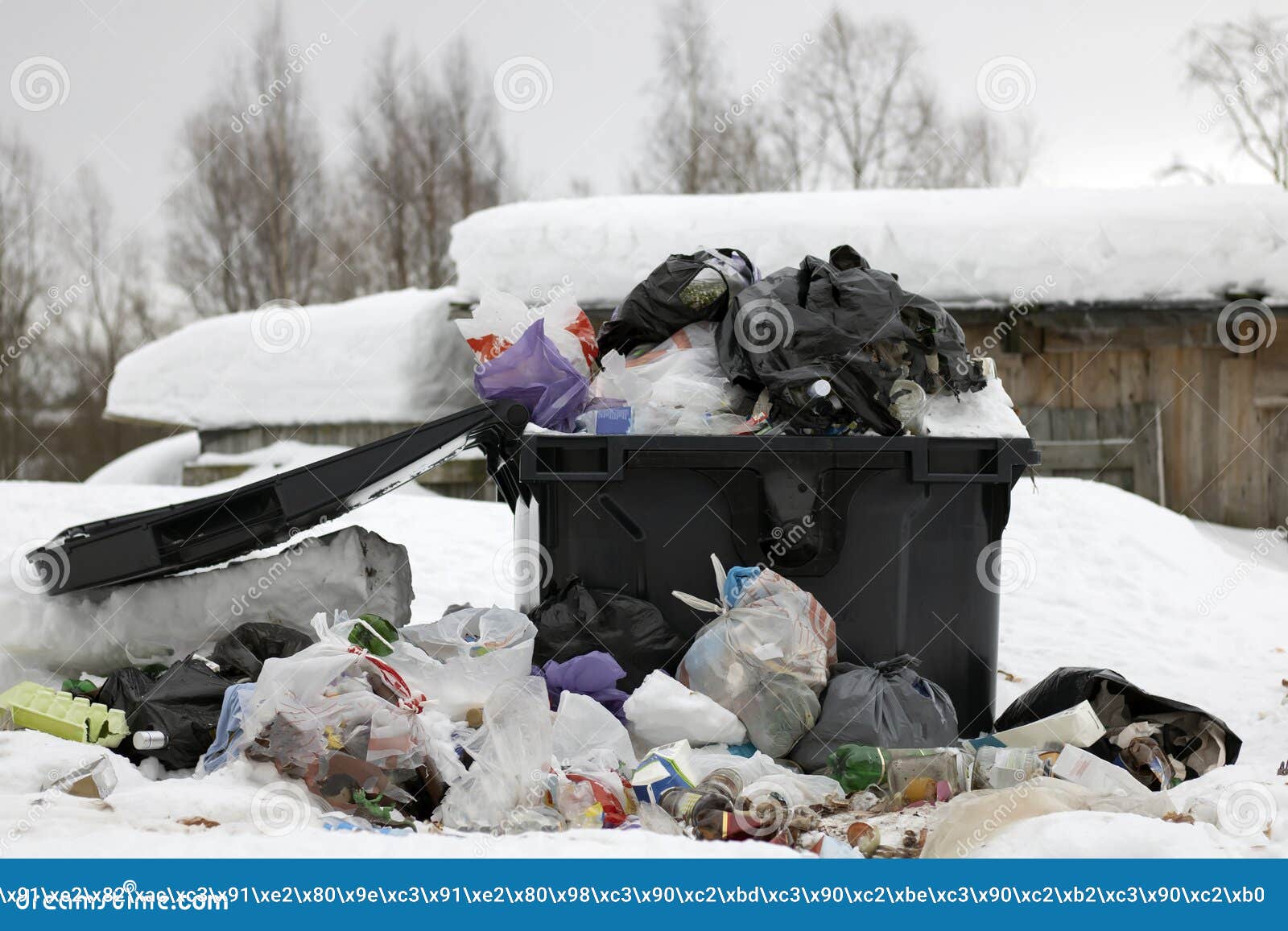 Environmental Pollution with Plastic, Waste. Garbage Bin Full, Garbage ...