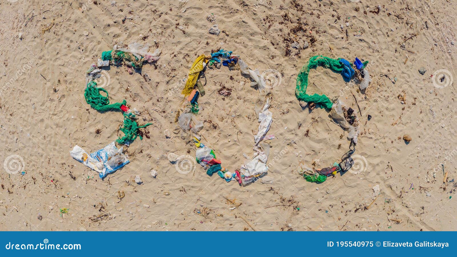 Environmental Problem. Ecology Concept. Plastic on the Beach with Sos ...