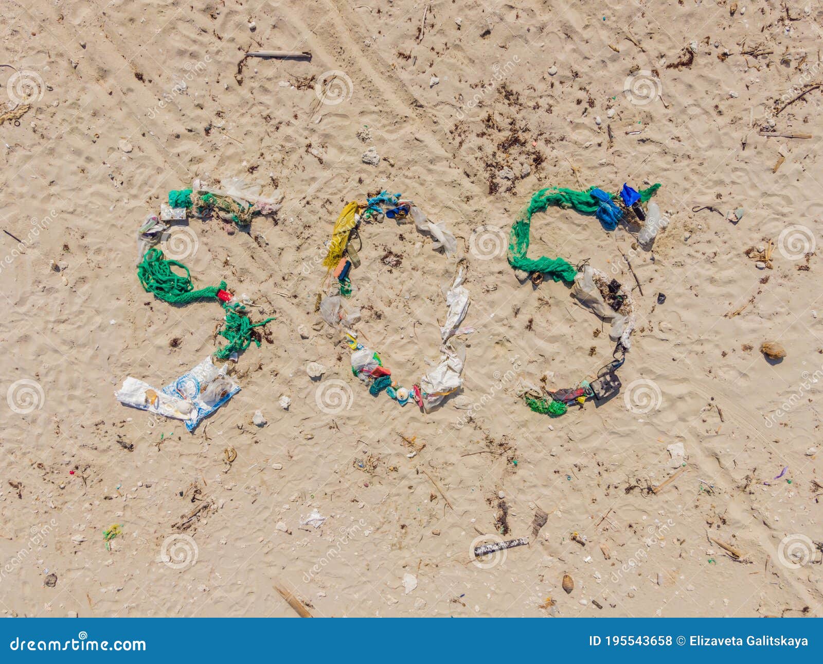 Environmental Problem. Ecology Concept. Plastic on the Beach with Sos ...