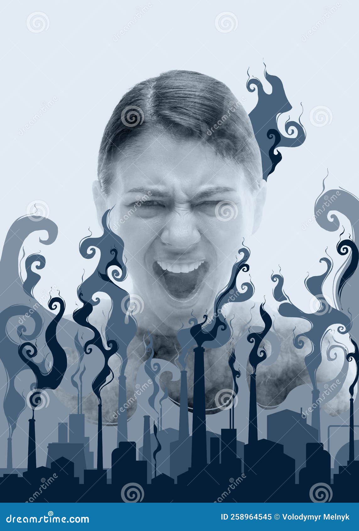 Environmental Problems, Air Pollution. Human and Eco. Modern Creative ...