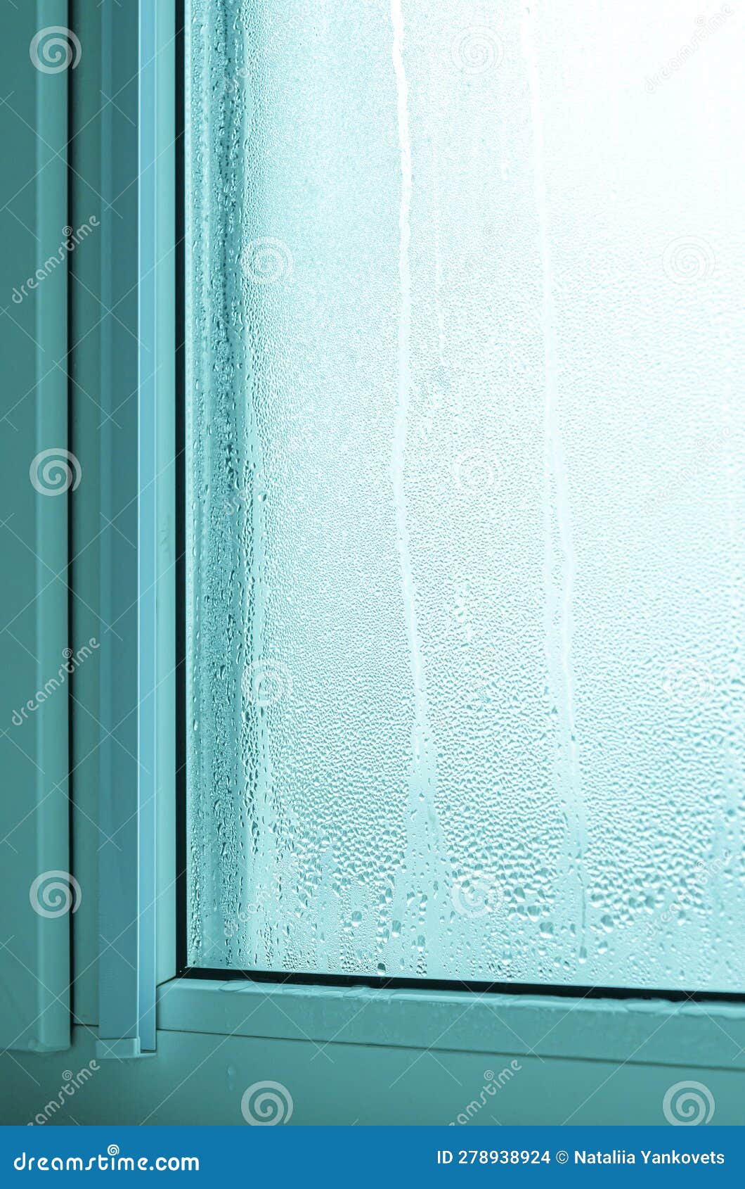 Environmental Problems. Condensation on Metal -plastic Windows Stock ...