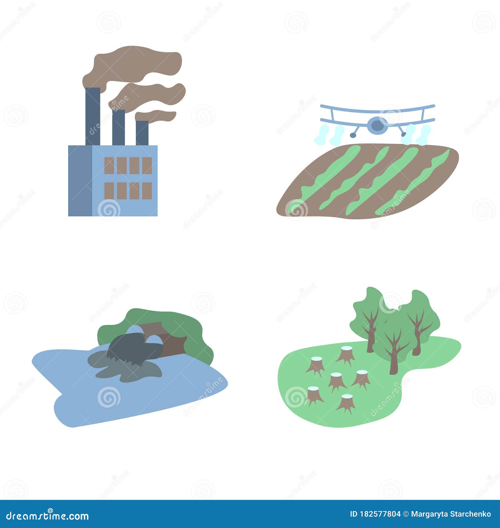 Environmental Problems Icons Stock Vector - Illustration of sign ...