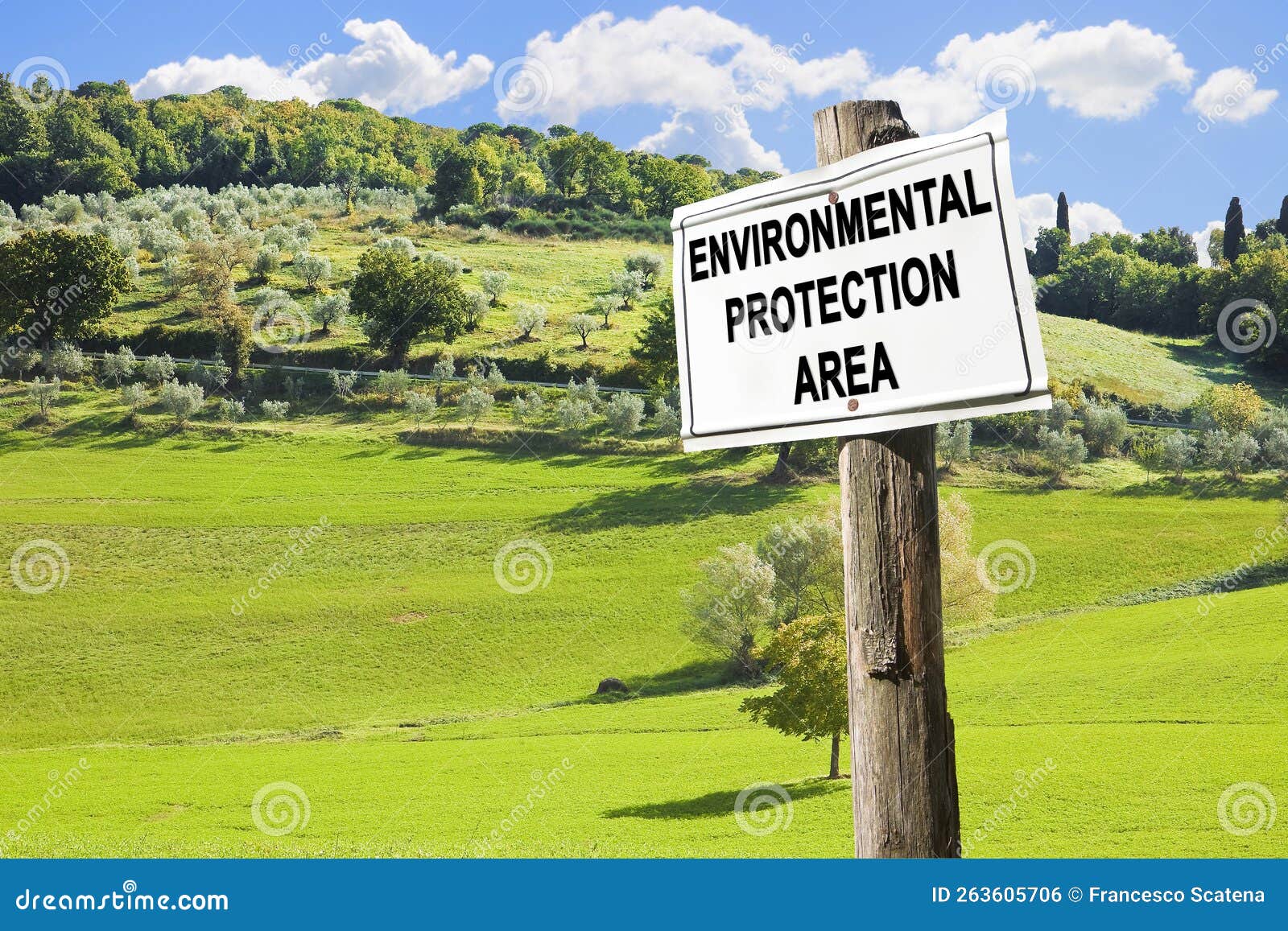 Environmental Protection Area Written on a Field Sign - Image with Copy ...