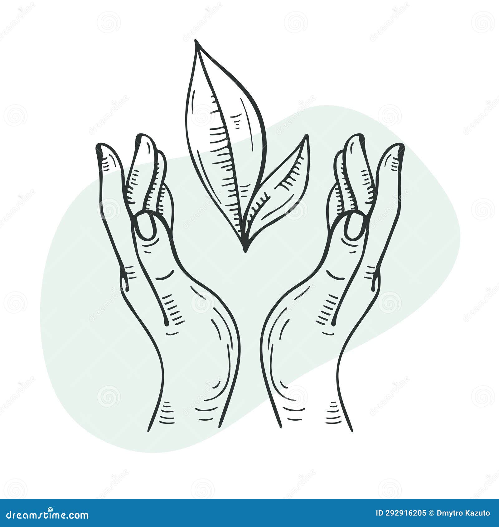 Environmental Protection Concept. Leaves in the Hands of a Man. Vector ...