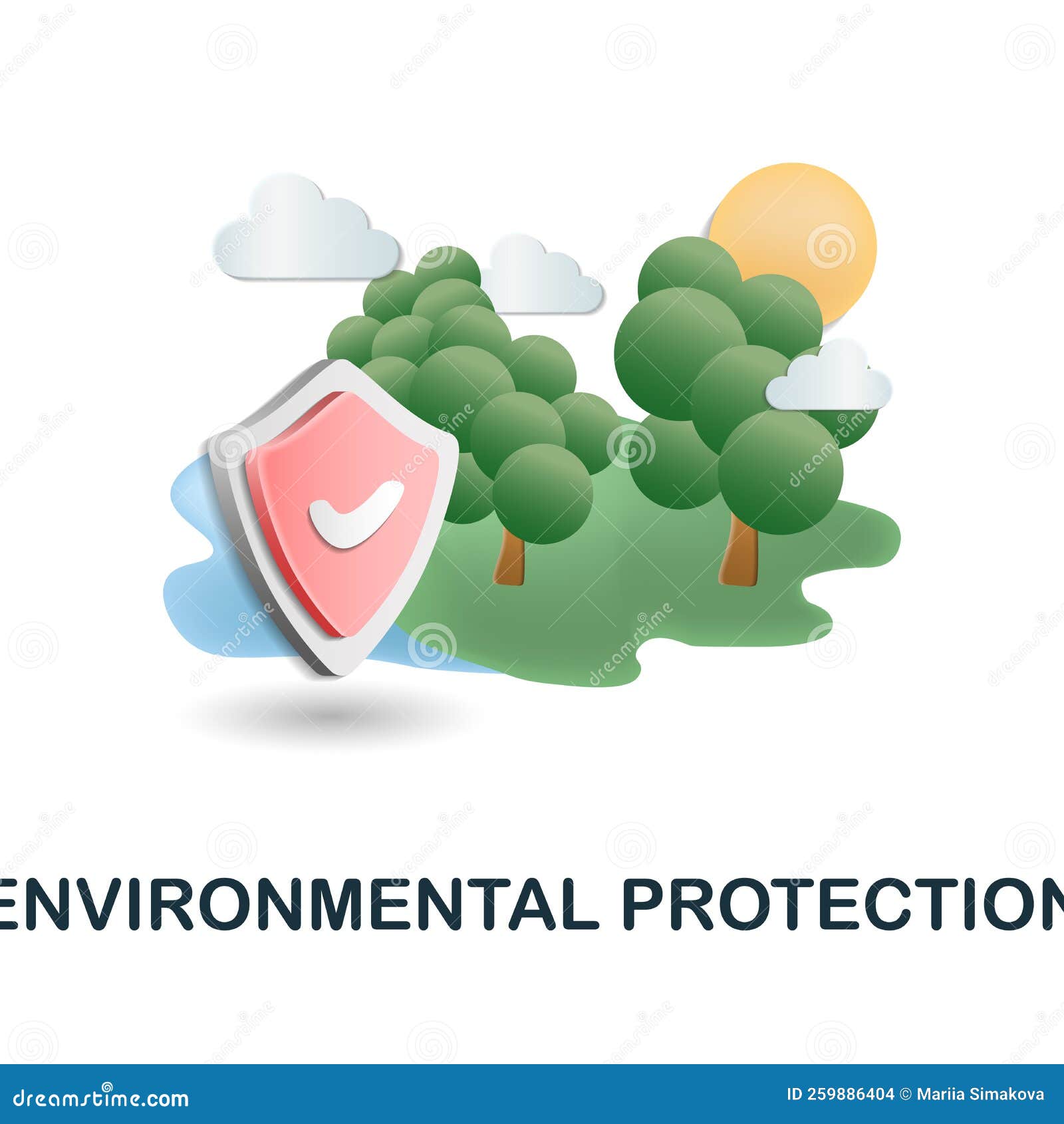 Environmental Protection Icon. 3d Illustration from Global Warming ...