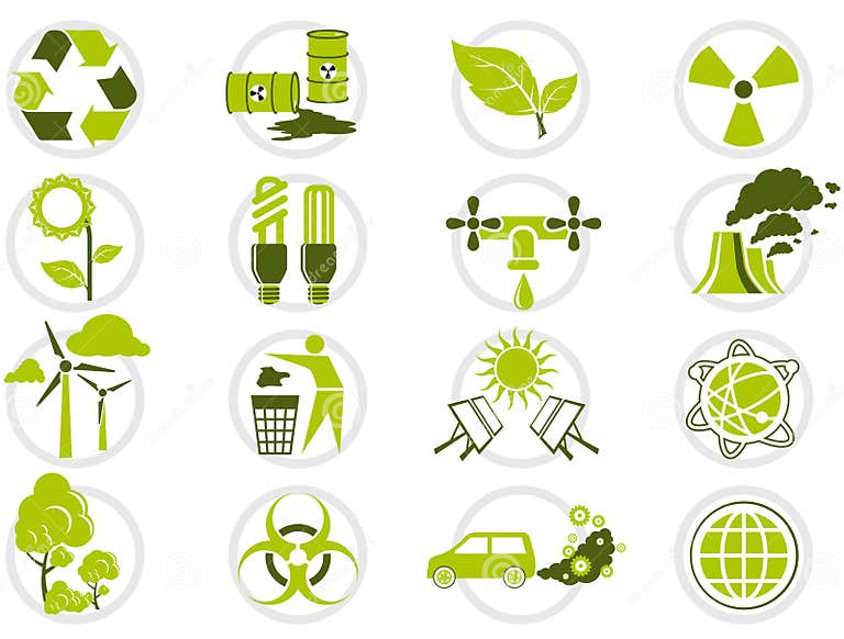 Environmental Protection Icon Set Stock Vector - Illustration of nature ...