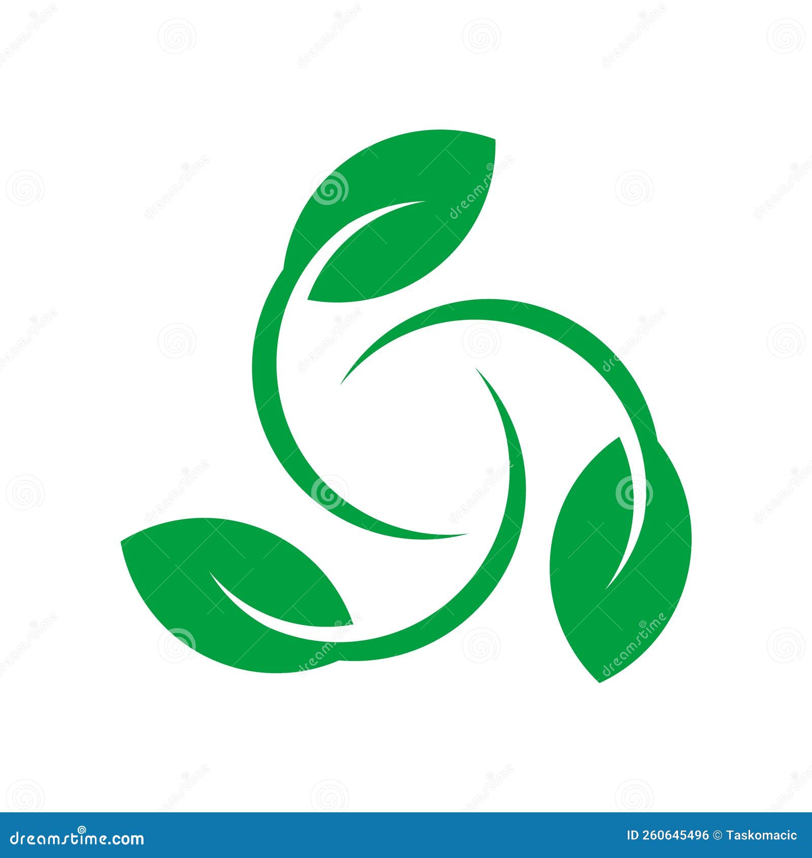 Environmental Protection Logo Design Template. Three Leaves Rotating ...