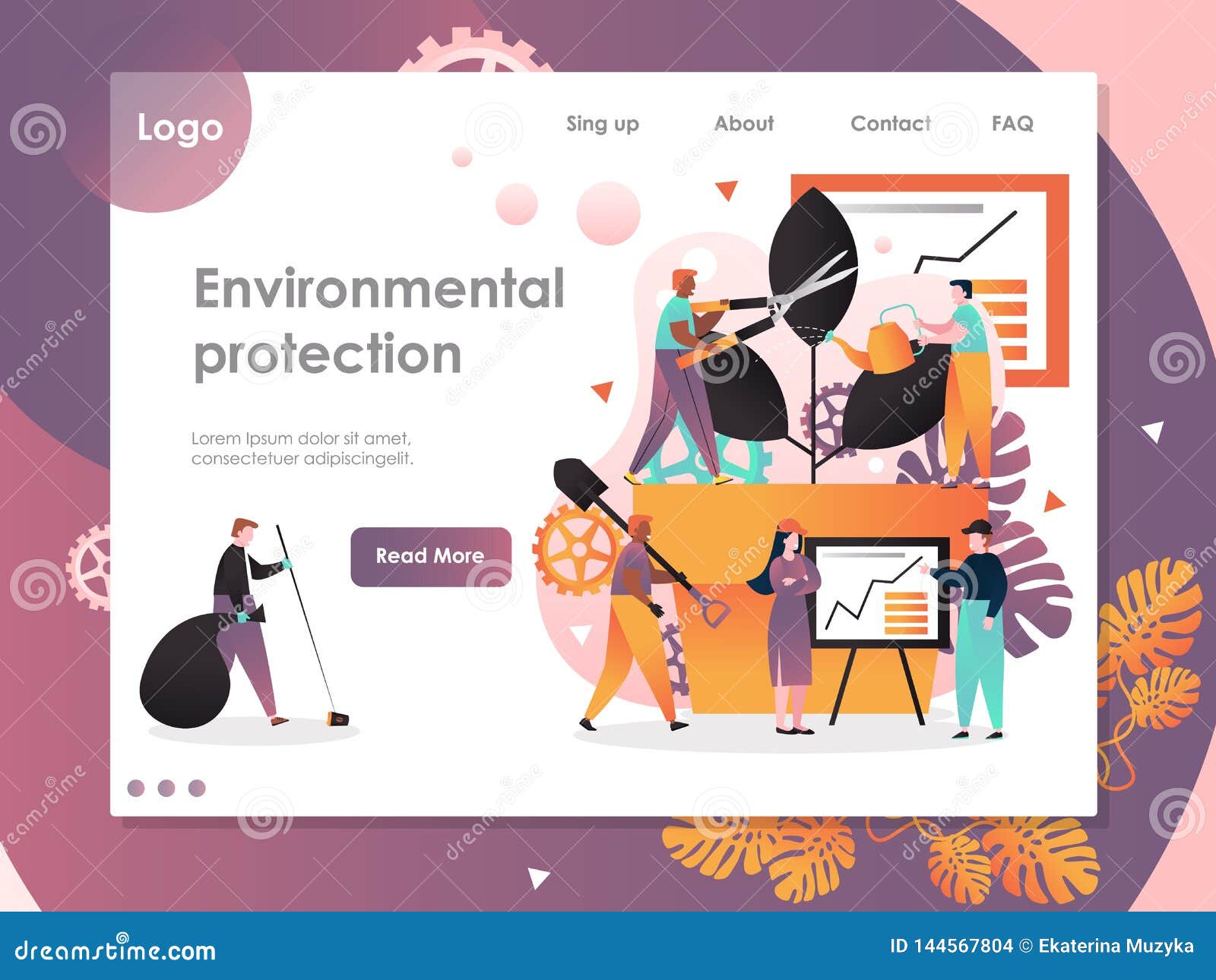 Environmental Protection Vector Website Landing Page Design Template ...